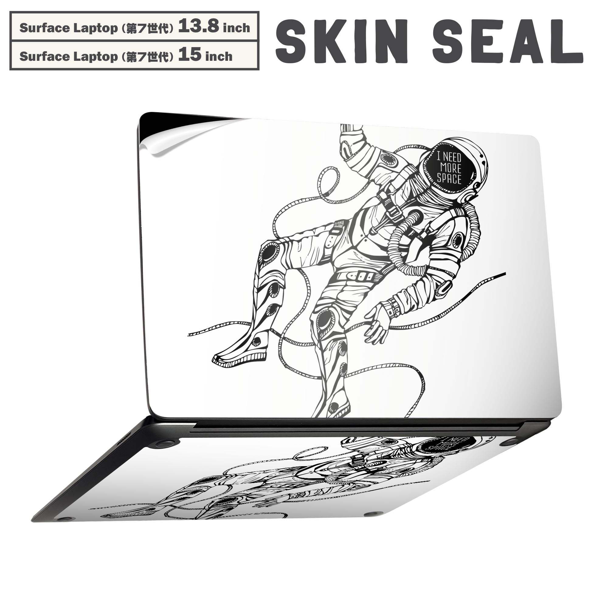商品特徴・貼るだけでかんたん着せ替え、Surfac Laptop(第7世代) 13.8インチ・15インチ 共通対応デザインスキンシール・高精細プリントで写真と遜色のない仕上がり！半光沢シートでしっとりツヤのある表現力・ちょっとしたすり傷から...