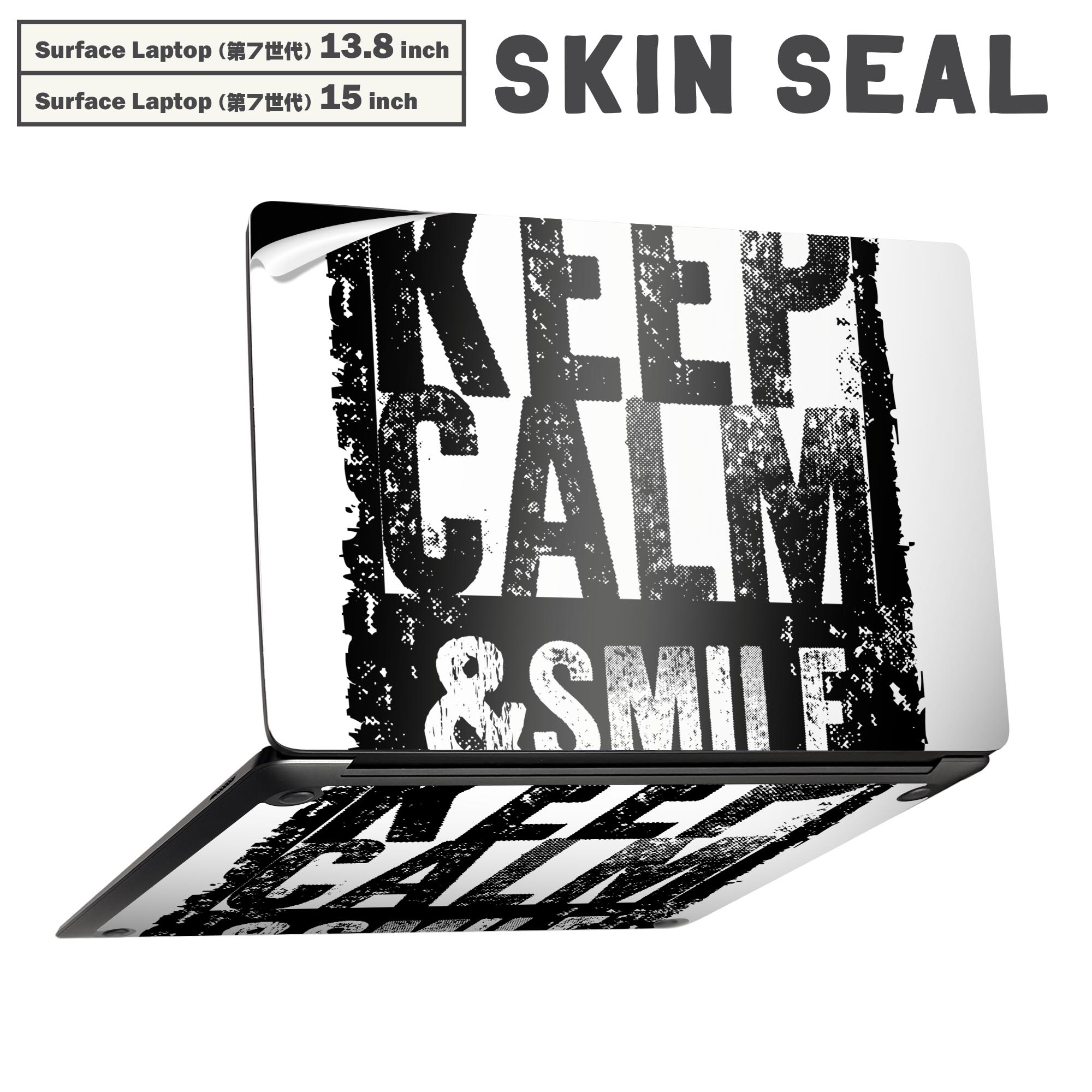 商品特徴・貼るだけでかんたん着せ替え、Surfac Laptop(第7世代) 13.8インチ・15インチ 共通対応デザインスキンシール・高精細プリントで写真と遜色のない仕上がり！半光沢シートでしっとりツヤのある表現力・ちょっとしたすり傷から...