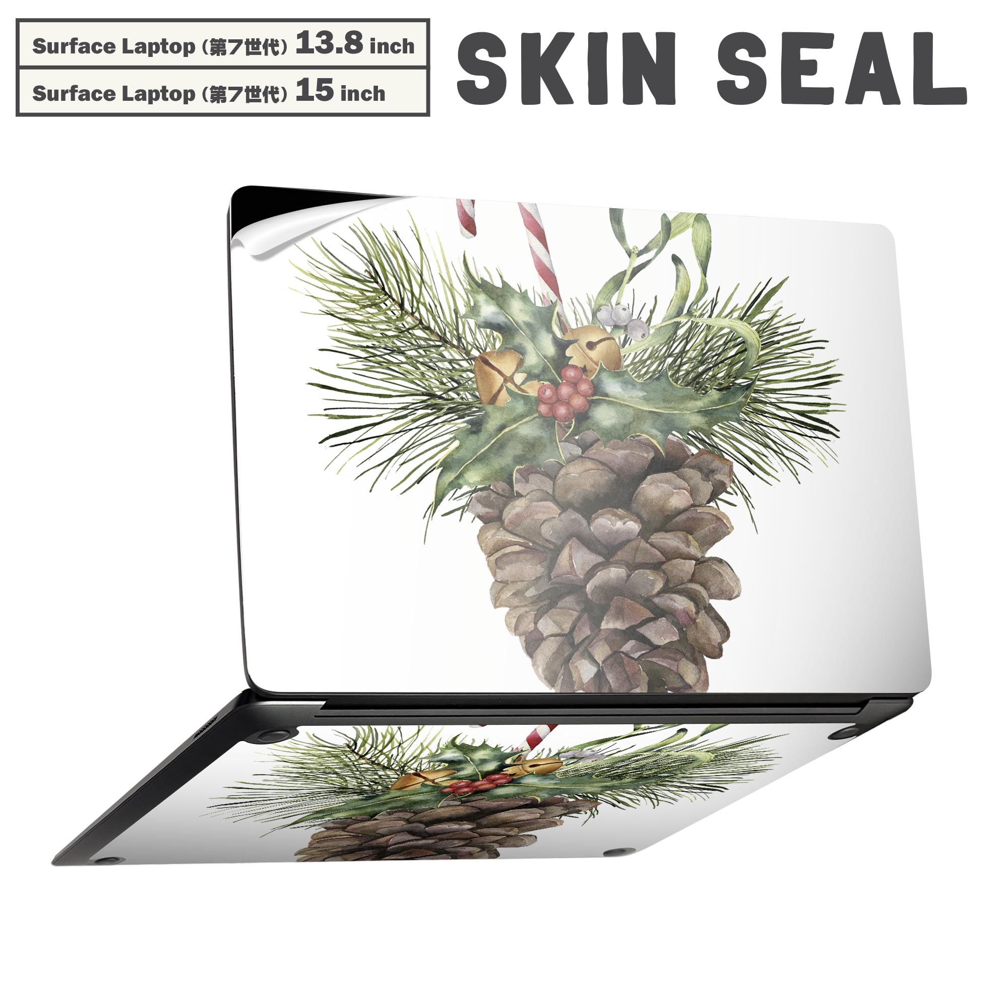 商品特徴・貼るだけでかんたん着せ替え、Surfac Laptop(第7世代) 13.8インチ・15インチ 共通対応デザインスキンシール・高精細プリントで写真と遜色のない仕上がり！半光沢シートでしっとりツヤのある表現力・ちょっとしたすり傷から...