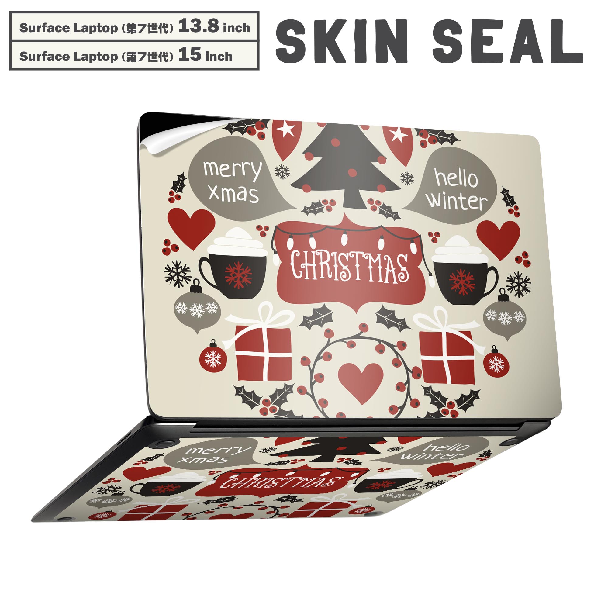 商品特徴・貼るだけでかんたん着せ替え、Surfac Laptop(第7世代) 13.8インチ・15インチ 共通対応デザインスキンシール・高精細プリントで写真と遜色のない仕上がり！半光沢シートでしっとりツヤのある表現力・ちょっとしたすり傷から...