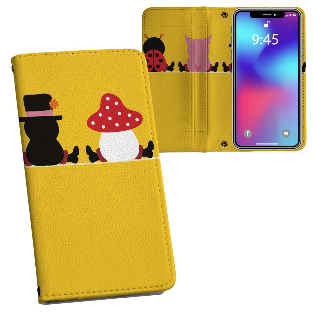 商品特徴・シームレスな両面フルデザイン、開いた時も内側のデザインが楽しめます・素材には高品質の人工革を貼った、しっかり厚みのあるタイプ・内側にはスマホを装着するケースが付属・機種専用のカメラホール仕様でケースを装着したままの撮影が可能・ワン...