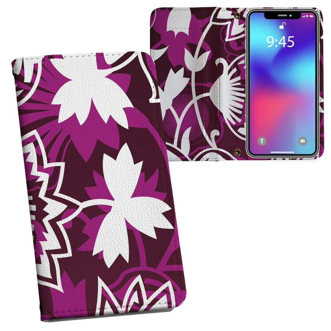 商品特徴・シームレスな両面フルデザイン、開いた時も内側のデザインが楽しめます・素材には高品質の人工革を貼った、しっかり厚みのあるタイプ・内側にはスマホを装着するケースが付属・機種専用のカメラホール仕様でケースを装着したままの撮影が可能・ワン...