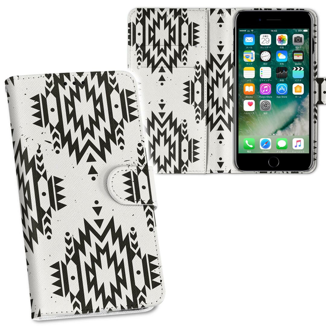 商品特徴・シームレスな両面フルデザイン、開いた時も内側のデザインが楽しめます・素材には高品質の人工革を貼った、しっかり厚みのあるタイプ・内側にはスマホを装着するケースが付属・機種専用のカメラホール仕様でケースを装着したままの撮影が可能・ワン...