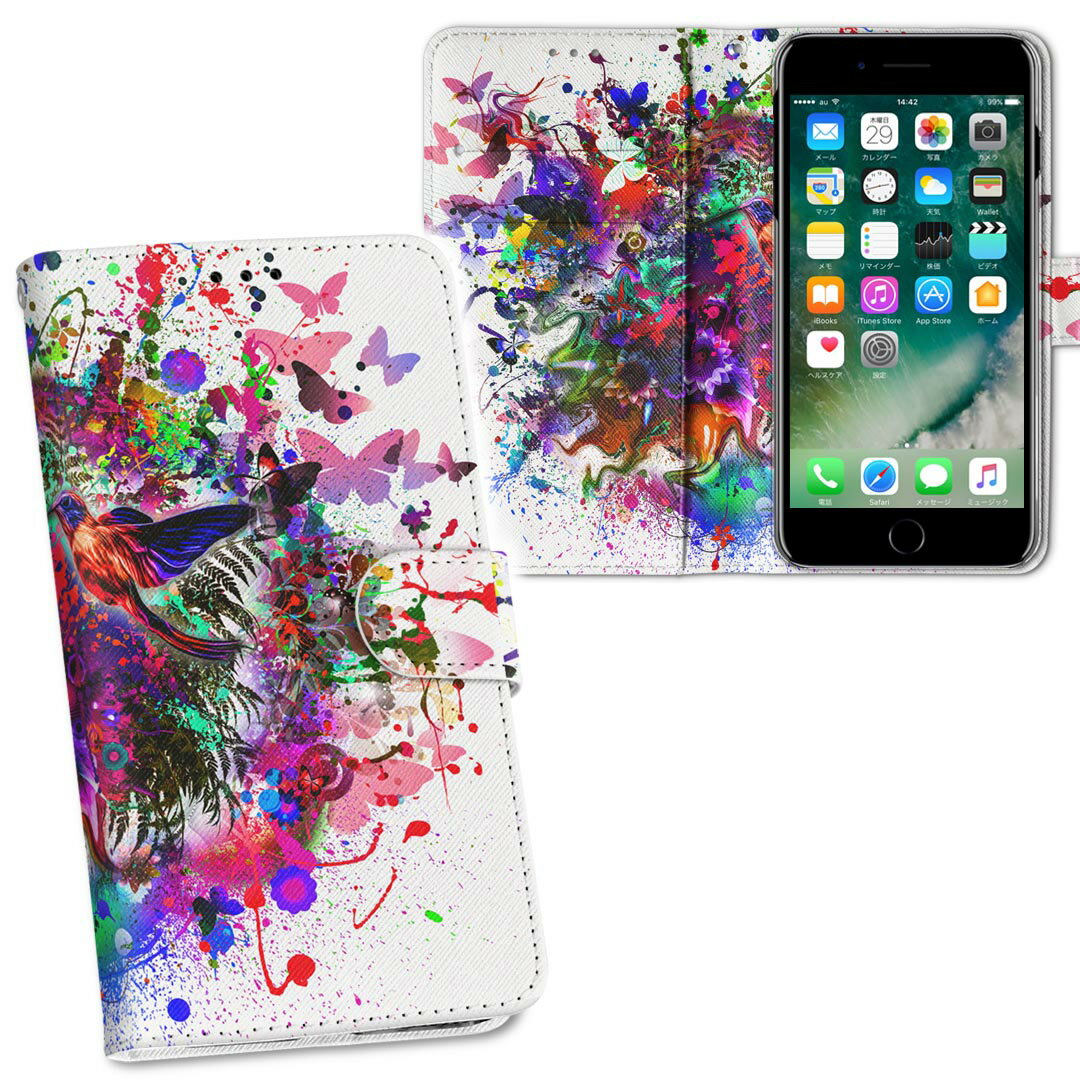 商品特徴・シームレスな両面フルデザイン、開いた時も内側のデザインが楽しめます・素材には高品質の人工革を貼った、しっかり厚みのあるタイプ・内側にはスマホを装着するケースが付属・機種専用のカメラホール仕様でケースを装着したままの撮影が可能・ワン...