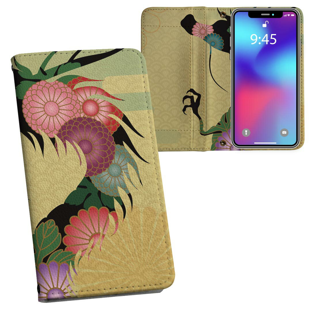 商品特徴・シームレスな両面フルデザイン、開いた時も内側のデザインが楽しめます・素材には高品質の人工革を貼った、しっかり厚みのあるタイプ・内側にはスマホを装着するケースが付属・機種専用のカメラホール仕様でケースを装着したままの撮影が可能・ワン...