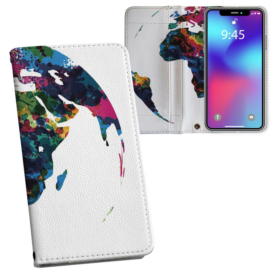 商品特徴・シームレスな両面フルデザイン、開いた時も内側のデザインが楽しめます・素材には高品質の人工革を貼った、しっかり厚みのあるタイプ・内側にはスマホを装着するケースが付属・機種専用のカメラホール仕様でケースを装着したままの撮影が可能・ワン...