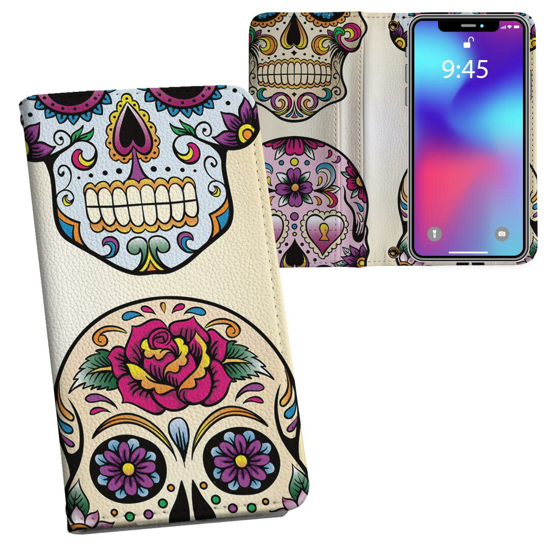 商品特徴・シームレスな両面フルデザイン、開いた時も内側のデザインが楽しめます・素材には高品質の人工革を貼った、しっかり厚みのあるタイプ・内側にはスマホを装着するケースが付属・機種専用のカメラホール仕様でケースを装着したままの撮影が可能・ワン...