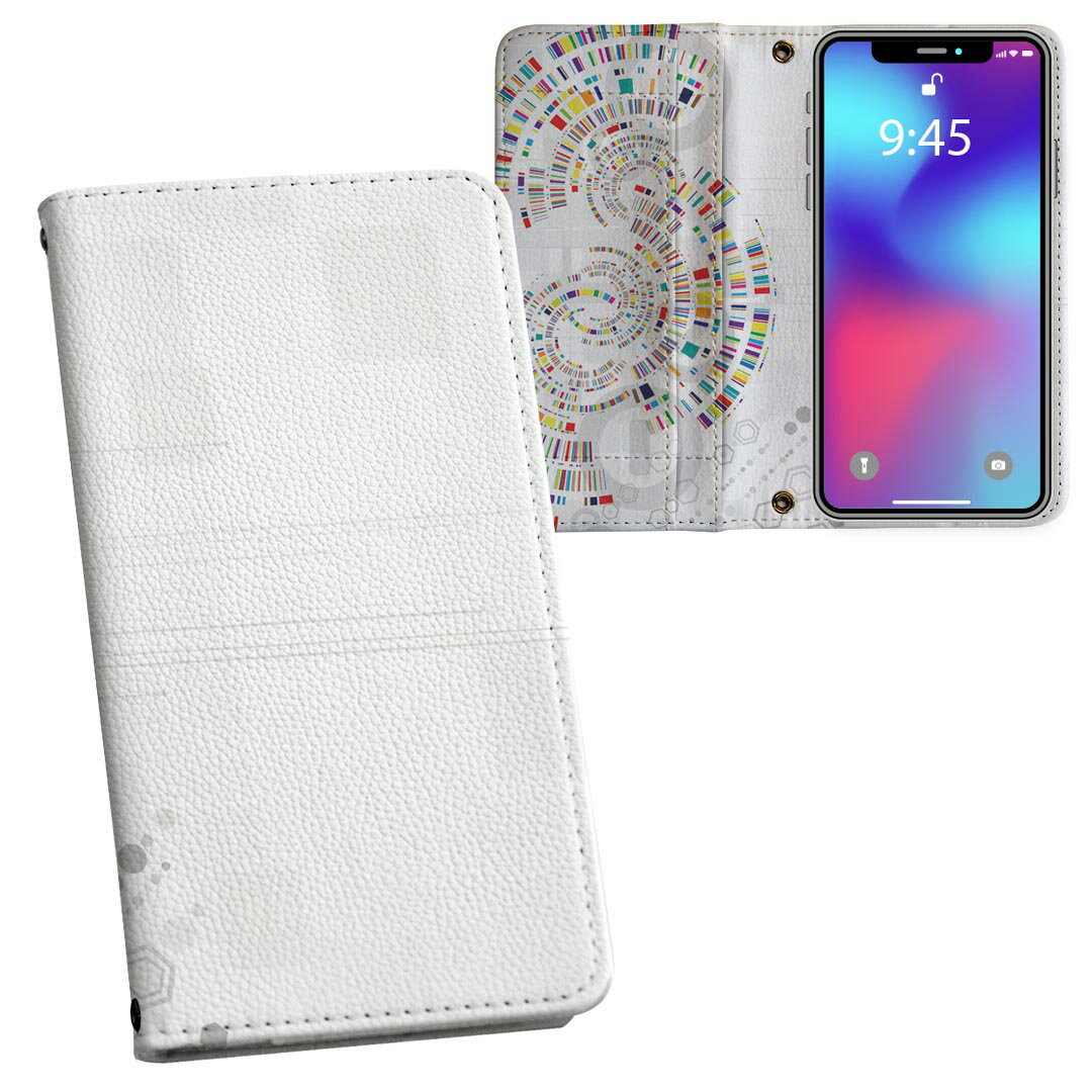 商品特徴・シームレスな両面フルデザイン、開いた時も内側のデザインが楽しめます・素材には高品質の人工革を貼った、しっかり厚みのあるタイプ・内側にはスマホを装着するケースが付属・機種専用のカメラホール仕様でケースを装着したままの撮影が可能・ワン...