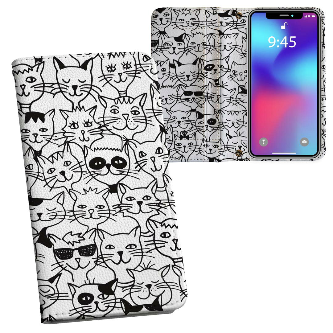 商品特徴・シームレスな両面フルデザイン、開いた時も内側のデザインが楽しめます・素材には高品質の人工革を貼った、しっかり厚みのあるタイプ・内側にはスマホを装着するケースが付属・機種専用のカメラホール仕様でケースを装着したままの撮影が可能・ワン...