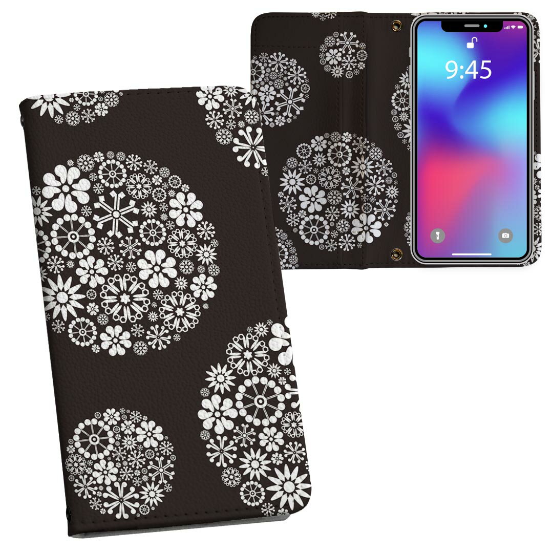 商品特徴・シームレスな両面フルデザイン、開いた時も内側のデザインが楽しめます・素材には高品質の人工革を貼った、しっかり厚みのあるタイプ・内側にはスマホを装着するケースが付属・機種専用のカメラホール仕様でケースを装着したままの撮影が可能・ワン...