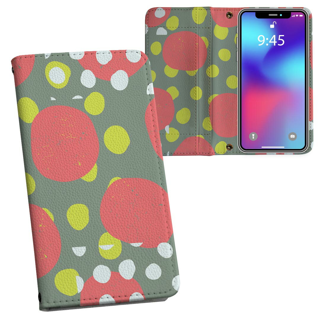 商品特徴・シームレスな両面フルデザイン、開いた時も内側のデザインが楽しめます・素材には高品質の人工革を貼った、しっかり厚みのあるタイプ・内側にはスマホを装着するケースが付属・機種専用のカメラホール仕様でケースを装着したままの撮影が可能・ワン...