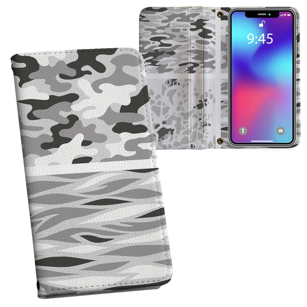 商品特徴・シームレスな両面フルデザイン、開いた時も内側のデザインが楽しめます・素材には高品質の人工革を貼った、しっかり厚みのあるタイプ・内側にはスマホを装着するケースが付属・機種専用のカメラホール仕様でケースを装着したままの撮影が可能・ワン...