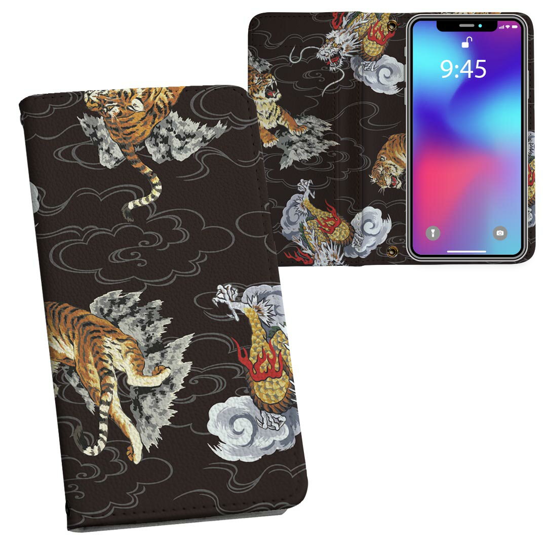 商品特徴・シームレスな両面フルデザイン、開いた時も内側のデザインが楽しめます・素材には高品質の人工革を貼った、しっかり厚みのあるタイプ・内側にはスマホを装着するケースが付属・機種専用のカメラホール仕様でケースを装着したままの撮影が可能・ワン...