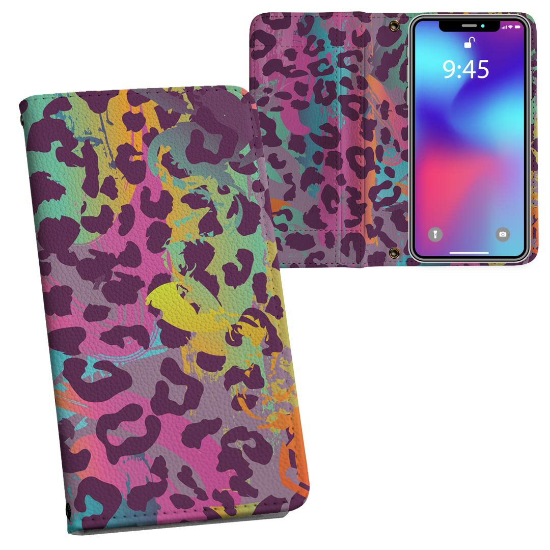 商品特徴・シームレスな両面フルデザイン、開いた時も内側のデザインが楽しめます・素材には高品質の人工革を貼った、しっかり厚みのあるタイプ・内側にはスマホを装着するケースが付属・機種専用のカメラホール仕様でケースを装着したままの撮影が可能・ワン...