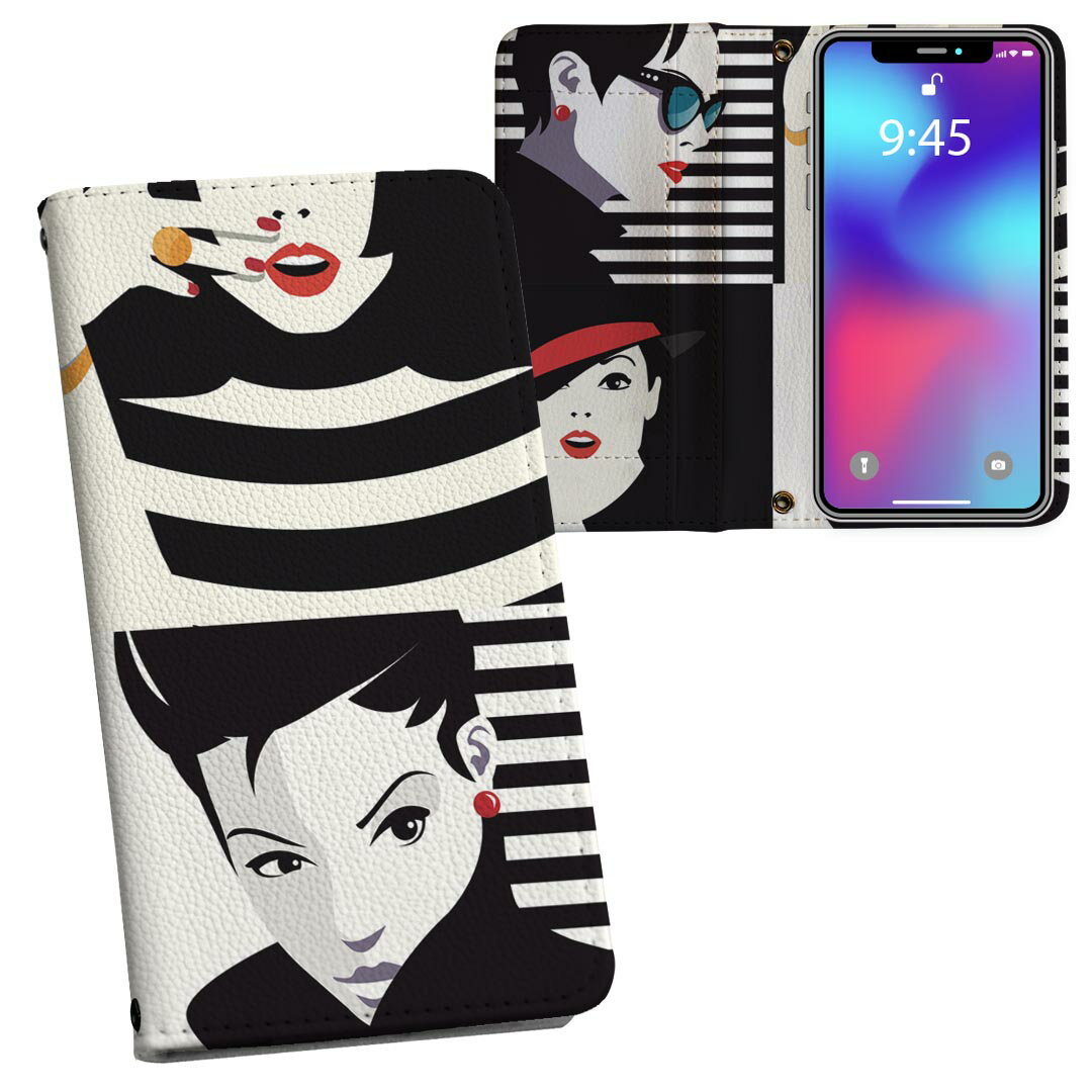 商品特徴・シームレスな両面フルデザイン、開いた時も内側のデザインが楽しめます・素材には高品質の人工革を貼った、しっかり厚みのあるタイプ・内側にはスマホを装着するケースが付属・機種専用のカメラホール仕様でケースを装着したままの撮影が可能・ワン...