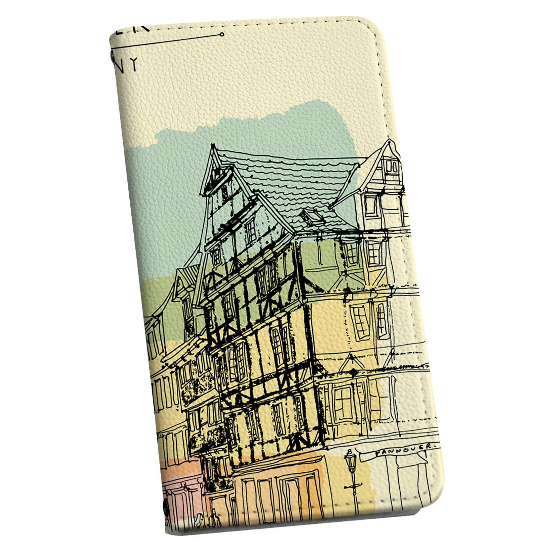 商品特徴・シームレスな全面デザイン（内側は落ち着いたオフホワイト）・外側は高品質の人工革を使用・内側にはスマホを装着するケースが付属・機種専用のカメラホール仕様でケースを装着したままの撮影が可能・ワンセグや動画の視聴に便利な横置きスタンド機...