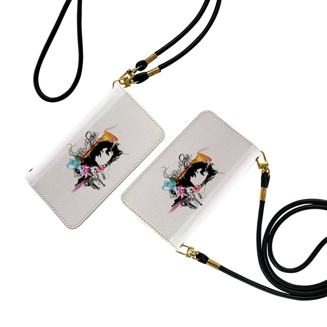 商品特徴・ショルダー付き手帳型スマホケース・シームレスな全面デザイン（内側は落ち着いたオフホワイト）・外側は高品質の人工革を使用・内側にはスマホを装着するケースが付属・機種専用のカメラホール仕様でケースを装着したままの撮影が可能・ワンセグや...