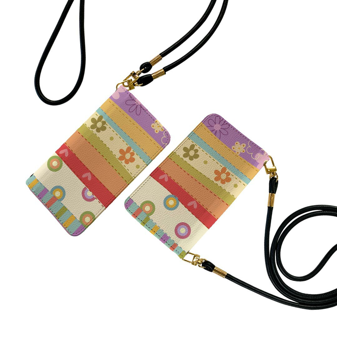 商品特徴・ショルダー付き手帳型スマホケース・シームレスな全面デザイン（内側は落ち着いたオフホワイト）・外側は高品質の人工革を使用・内側にはスマホを装着するケースが付属・機種専用のカメラホール仕様でケースを装着したままの撮影が可能・ワンセグや...