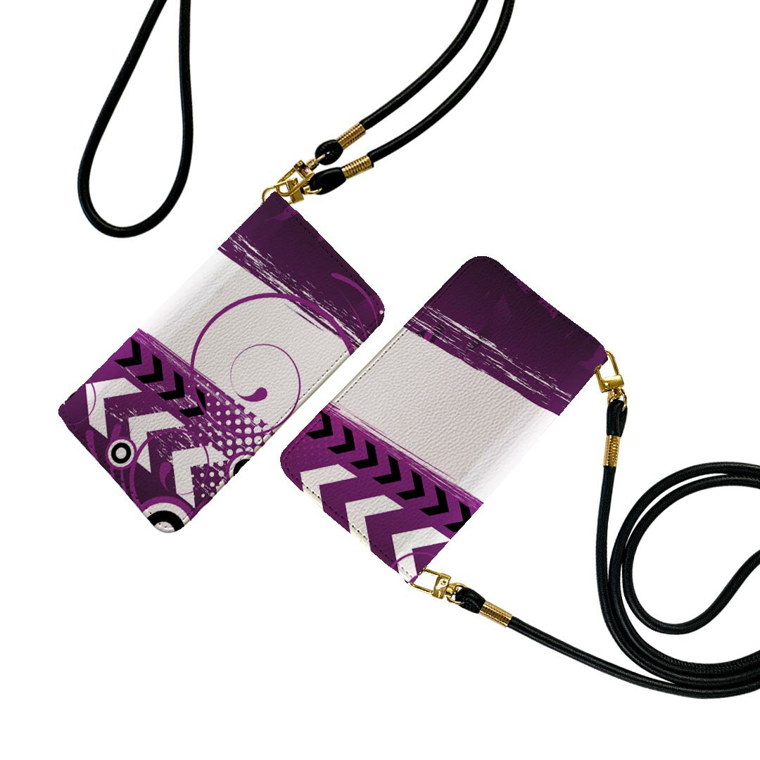 商品特徴・ショルダー付き手帳型スマホケース・シームレスな全面デザイン（内側は落ち着いたオフホワイト）・外側は高品質の人工革を使用・内側にはスマホを装着するケースが付属・機種専用のカメラホール仕様でケースを装着したままの撮影が可能・ワンセグや...