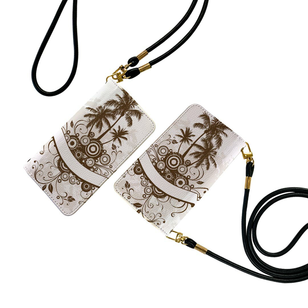 商品特徴・ショルダー付き手帳型スマホケース・シームレスな全面デザイン（内側は落ち着いたオフホワイト）・外側は高品質の人工革を使用・内側にはスマホを装着するケースが付属・機種専用のカメラホール仕様でケースを装着したままの撮影が可能・ワンセグや...