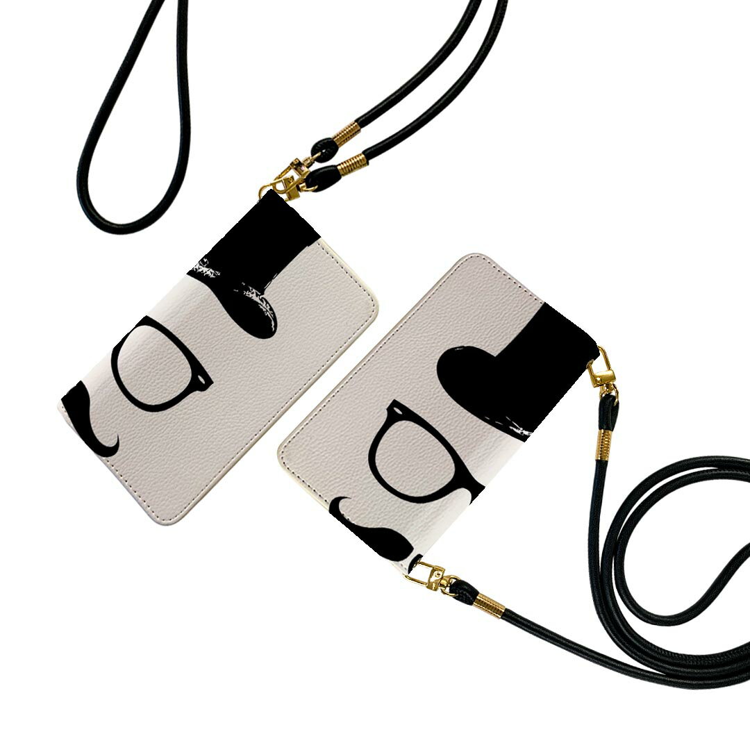 商品特徴・ショルダー付き手帳型スマホケース・シームレスな全面デザイン（内側は落ち着いたオフホワイト）・外側は高品質の人工革を使用・内側にはスマホを装着するケースが付属・機種専用のカメラホール仕様でケースを装着したままの撮影が可能・ワンセグや...