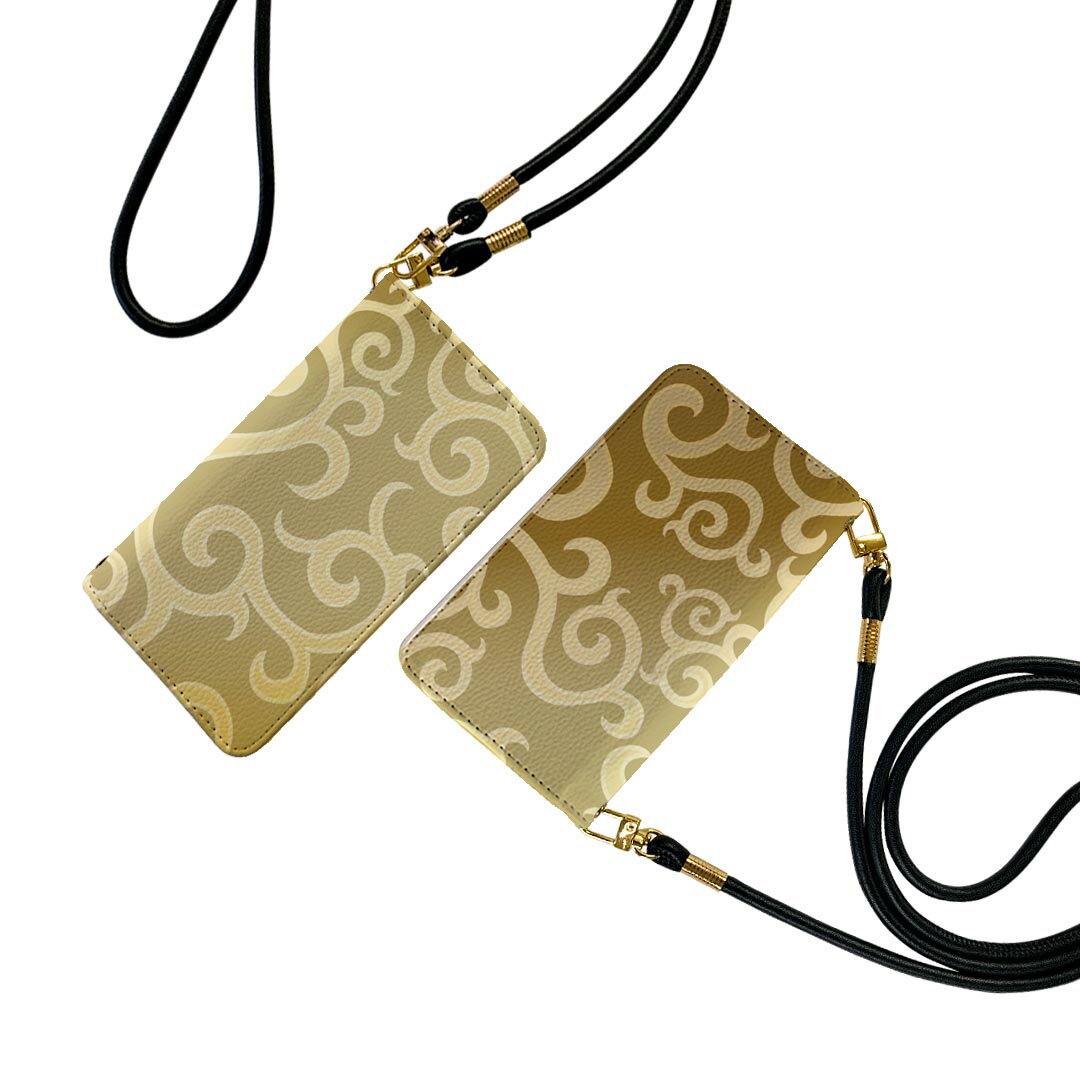 商品特徴・ショルダー付き手帳型スマホケース・シームレスな全面デザイン（内側は落ち着いたオフホワイト）・外側は高品質の人工革を使用・内側にはスマホを装着するケースが付属・機種専用のカメラホール仕様でケースを装着したままの撮影が可能・ワンセグや...