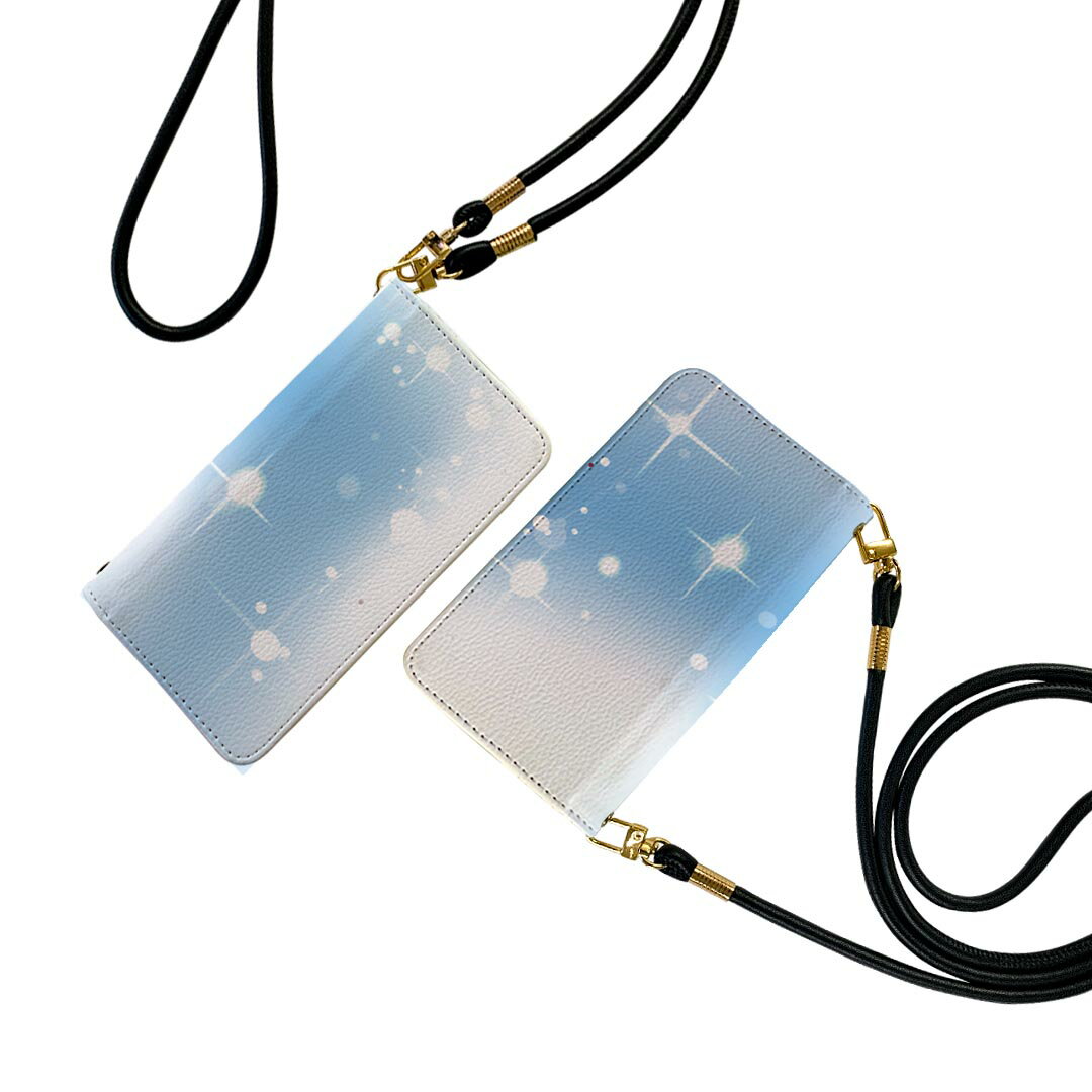 商品特徴・ショルダー付き手帳型スマホケース・シームレスな全面デザイン（内側は落ち着いたオフホワイト）・外側は高品質の人工革を使用・内側にはスマホを装着するケースが付属・機種専用のカメラホール仕様でケースを装着したままの撮影が可能・ワンセグや...