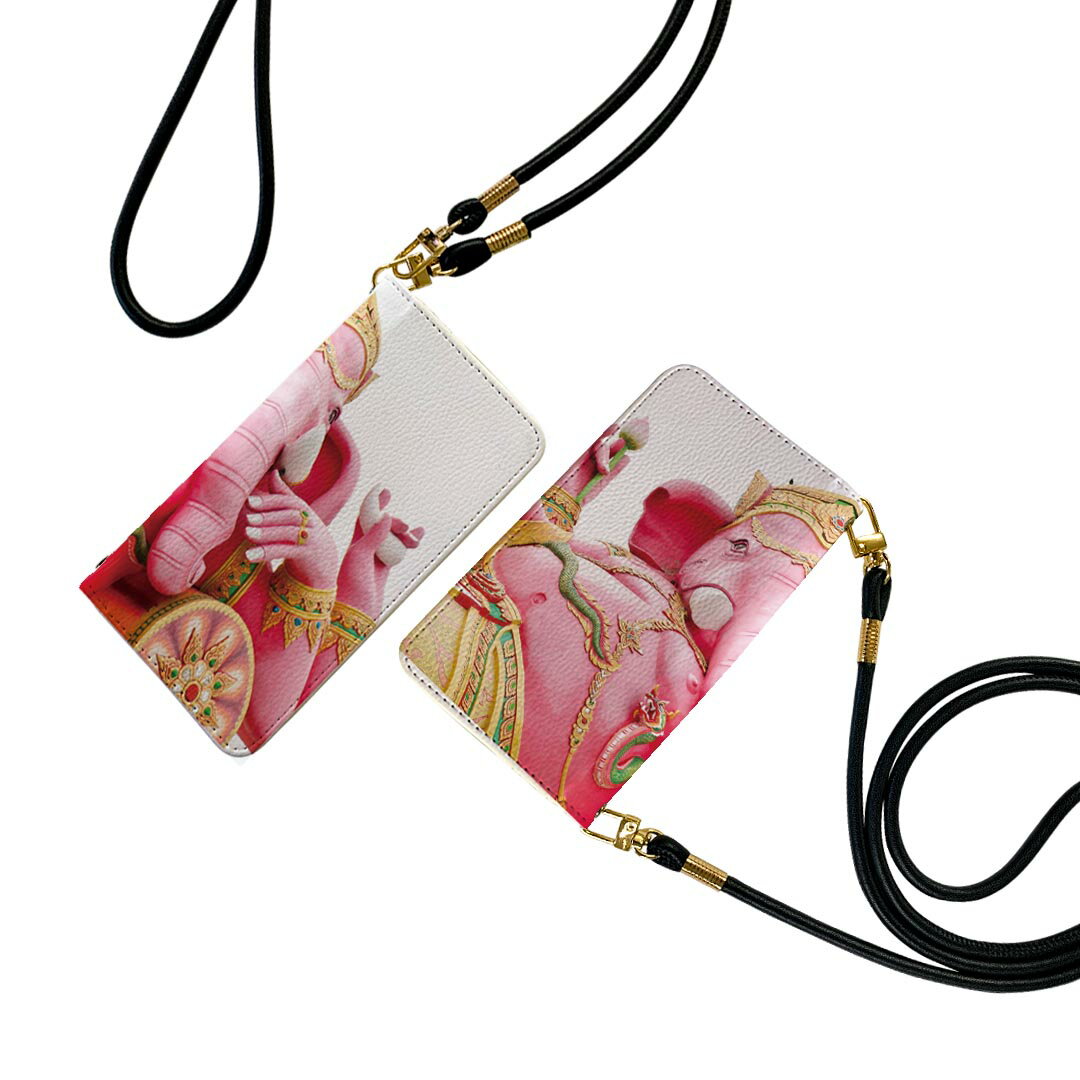 商品特徴・ショルダー付き手帳型スマホケース・シームレスな全面デザイン（内側は落ち着いたオフホワイト）・外側は高品質の人工革を使用・内側にはスマホを装着するケースが付属・機種専用のカメラホール仕様でケースを装着したままの撮影が可能・ワンセグや...