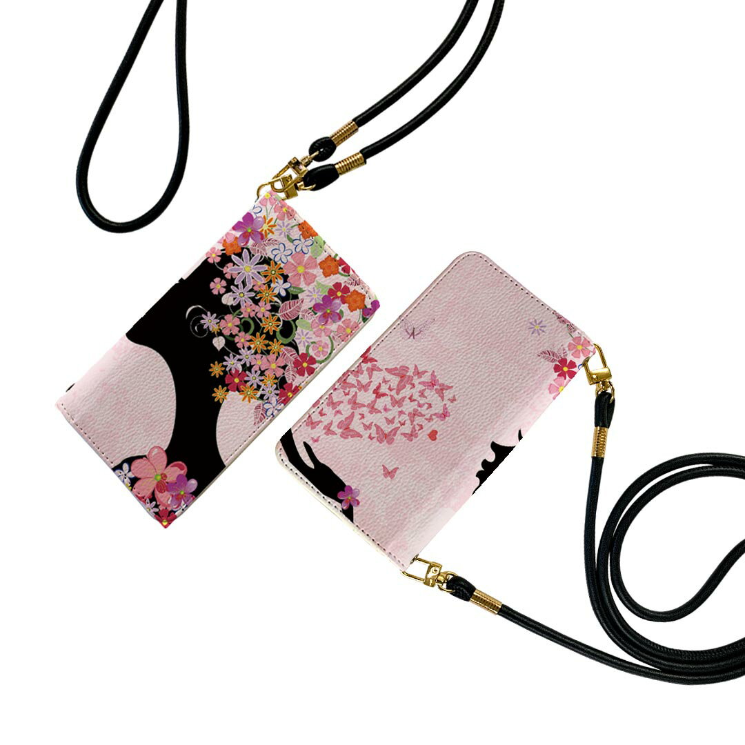 商品特徴・ショルダー付き手帳型スマホケース・シームレスな全面デザイン（内側は落ち着いたオフホワイト）・外側は高品質の人工革を使用・内側にはスマホを装着するケースが付属・機種専用のカメラホール仕様でケースを装着したままの撮影が可能・ワンセグや...