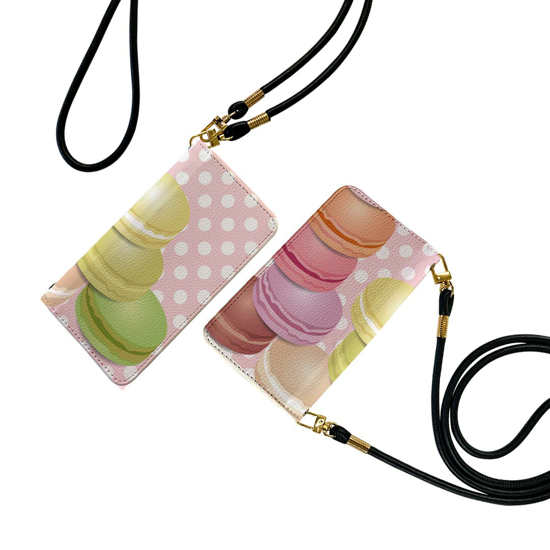 商品特徴・ショルダー付き手帳型スマホケース・シームレスな全面デザイン（内側は落ち着いたオフホワイト）・外側は高品質の人工革を使用・内側にはスマホを装着するケースが付属・機種専用のカメラホール仕様でケースを装着したままの撮影が可能・ワンセグや...