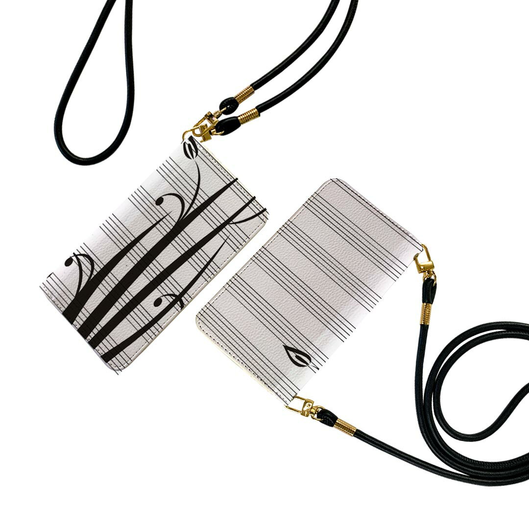 商品特徴・ショルダー付き手帳型スマホケース・シームレスな全面デザイン（内側は落ち着いたオフホワイト）・外側は高品質の人工革を使用・内側にはスマホを装着するケースが付属・機種専用のカメラホール仕様でケースを装着したままの撮影が可能・ワンセグや...