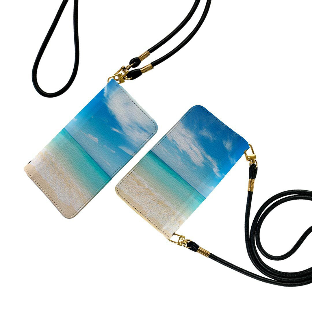 商品特徴・ショルダー付き手帳型スマホケース・シームレスな全面デザイン（内側は落ち着いたオフホワイト）・外側は高品質の人工革を使用・内側にはスマホを装着するケースが付属・機種専用のカメラホール仕様でケースを装着したままの撮影が可能・ワンセグや...