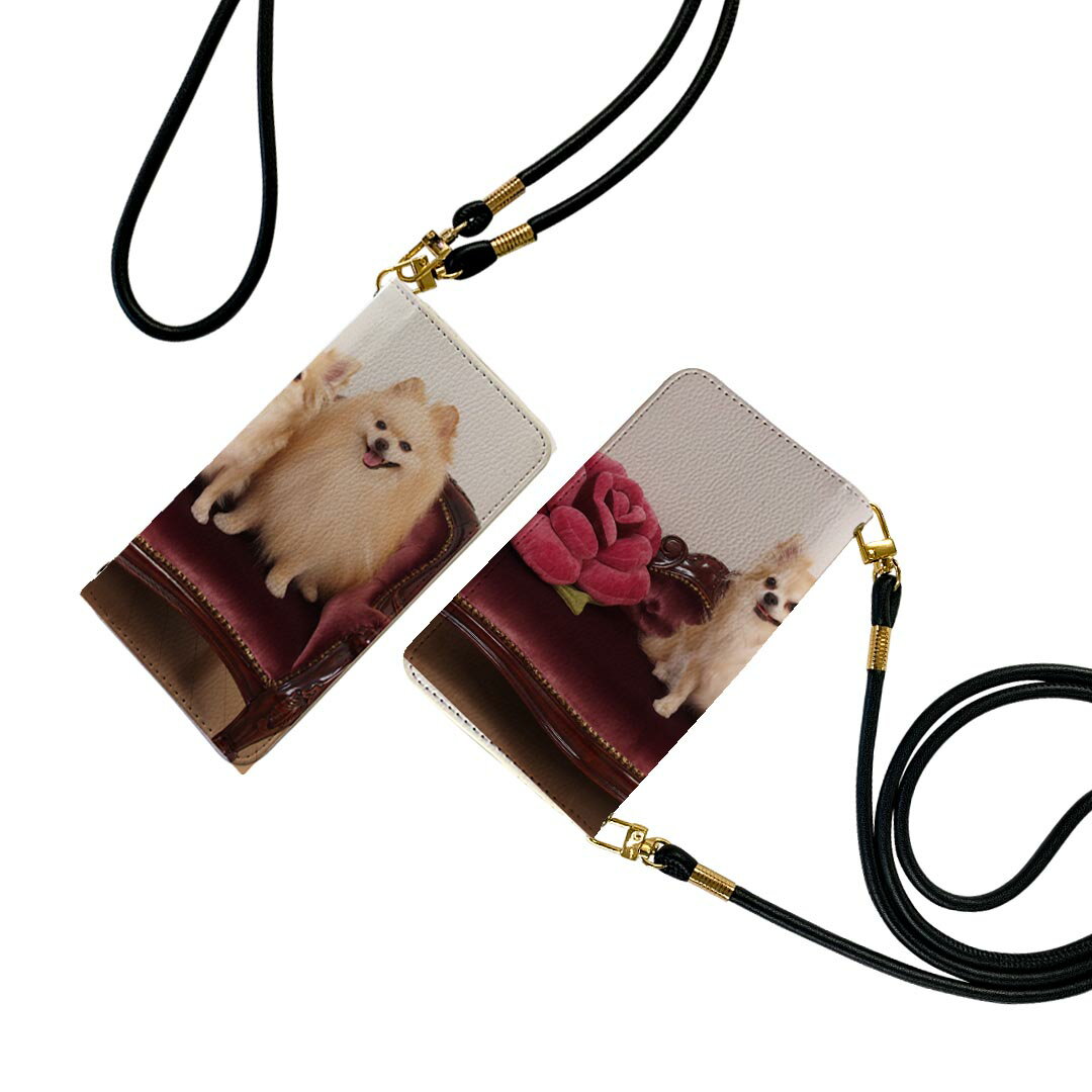 商品特徴・ショルダー付き手帳型スマホケース・シームレスな全面デザイン（内側は落ち着いたオフホワイト）・外側は高品質の人工革を使用・内側にはスマホを装着するケースが付属・機種専用のカメラホール仕様でケースを装着したままの撮影が可能・ワンセグや...