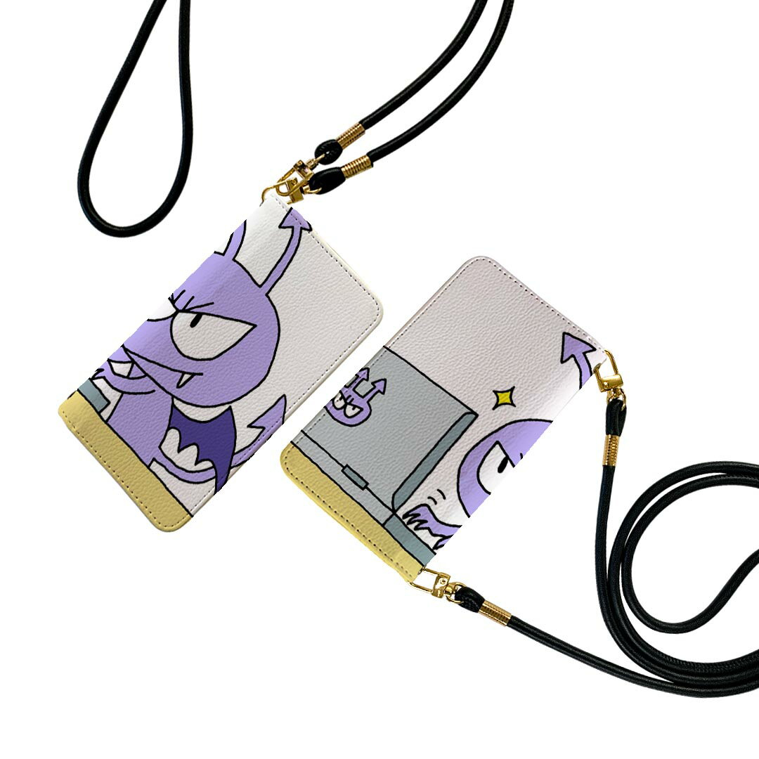 商品特徴・ショルダー付き手帳型スマホケース・シームレスな全面デザイン（内側は落ち着いたオフホワイト）・外側は高品質の人工革を使用・内側にはスマホを装着するケースが付属・機種専用のカメラホール仕様でケースを装着したままの撮影が可能・ワンセグや...