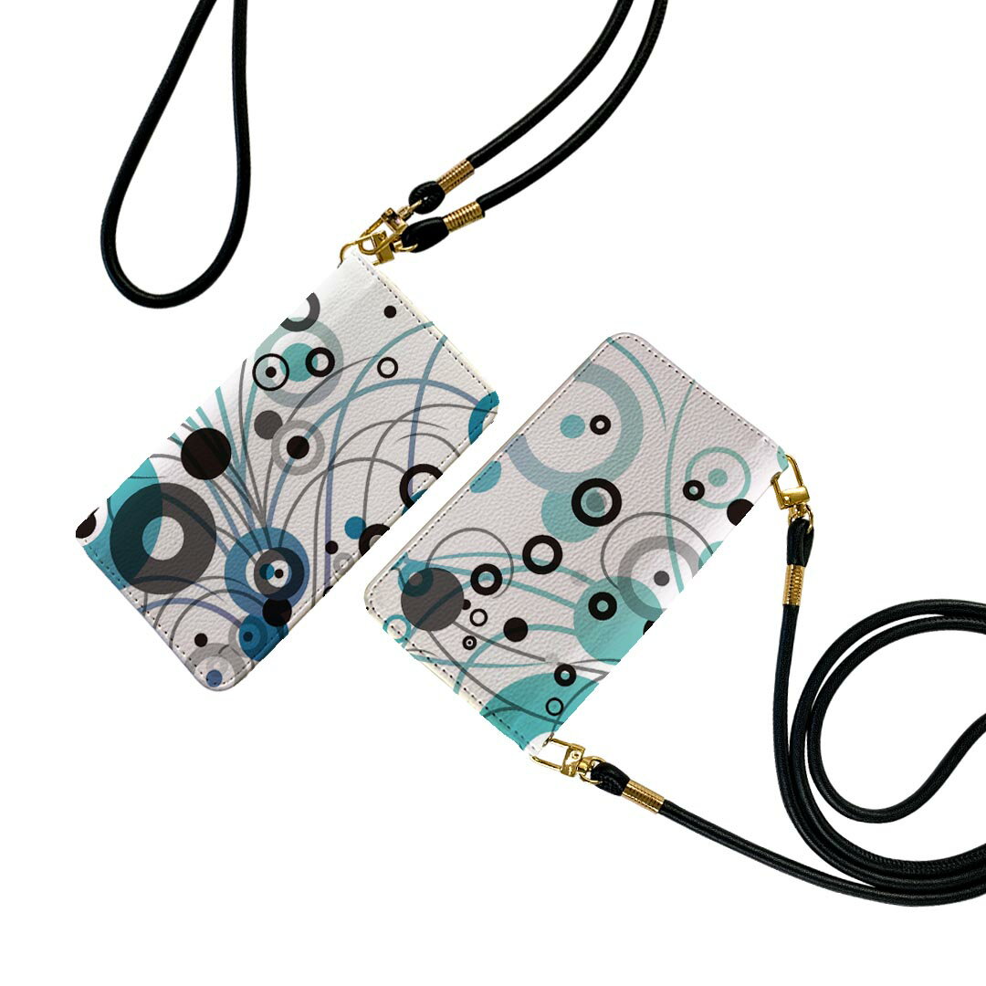 商品特徴・ショルダー付き手帳型スマホケース・シームレスな全面デザイン（内側は落ち着いたオフホワイト）・外側は高品質の人工革を使用・内側にはスマホを装着するケースが付属・機種専用のカメラホール仕様でケースを装着したままの撮影が可能・ワンセグや...