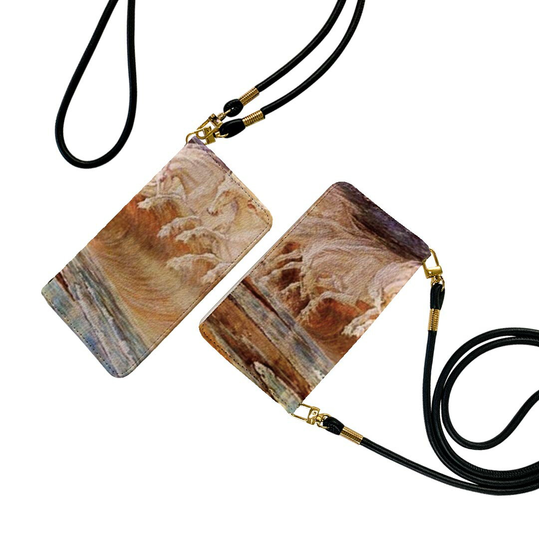 商品特徴・ショルダー付き手帳型スマホケース・シームレスな全面デザイン（内側は落ち着いたオフホワイト）・外側は高品質の人工革を使用・内側にはスマホを装着するケースが付属・機種専用のカメラホール仕様でケースを装着したままの撮影が可能・ワンセグや...