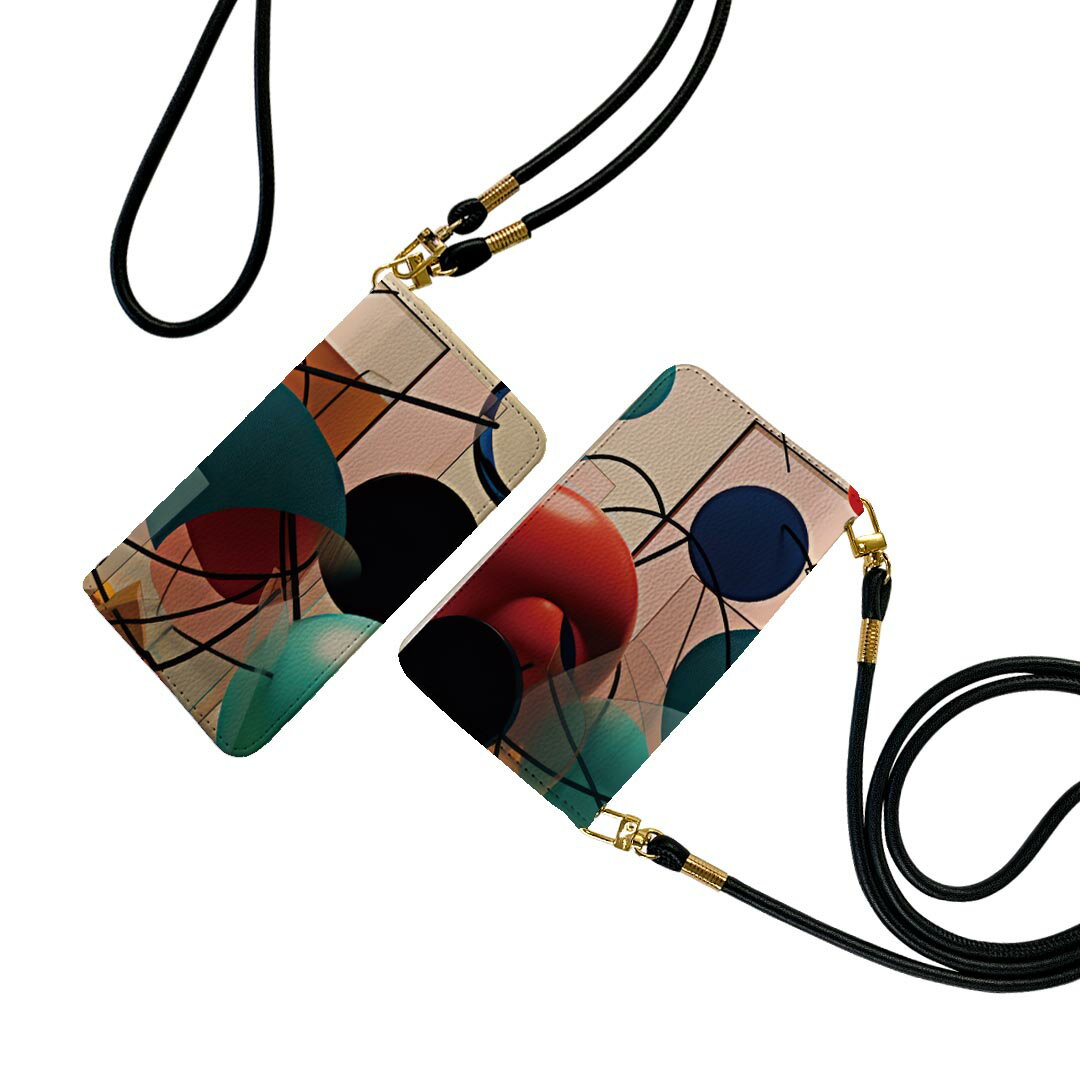 商品特徴・ショルダー付き手帳型スマホケース・シームレスな全面デザイン（内側は落ち着いたオフホワイト）・外側は高品質の人工革を使用・内側にはスマホを装着するケースが付属・機種専用のカメラホール仕様でケースを装着したままの撮影が可能・ワンセグや...