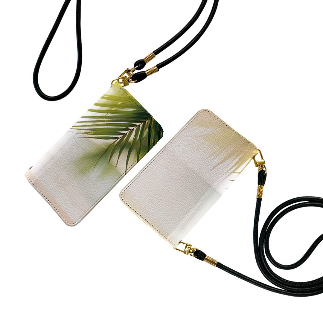 商品特徴・ショルダー付き手帳型スマホケース・シームレスな全面デザイン（内側は落ち着いたオフホワイト）・外側は高品質の人工革を使用・内側にはスマホを装着するケースが付属・機種専用のカメラホール仕様でケースを装着したままの撮影が可能・ワンセグや...