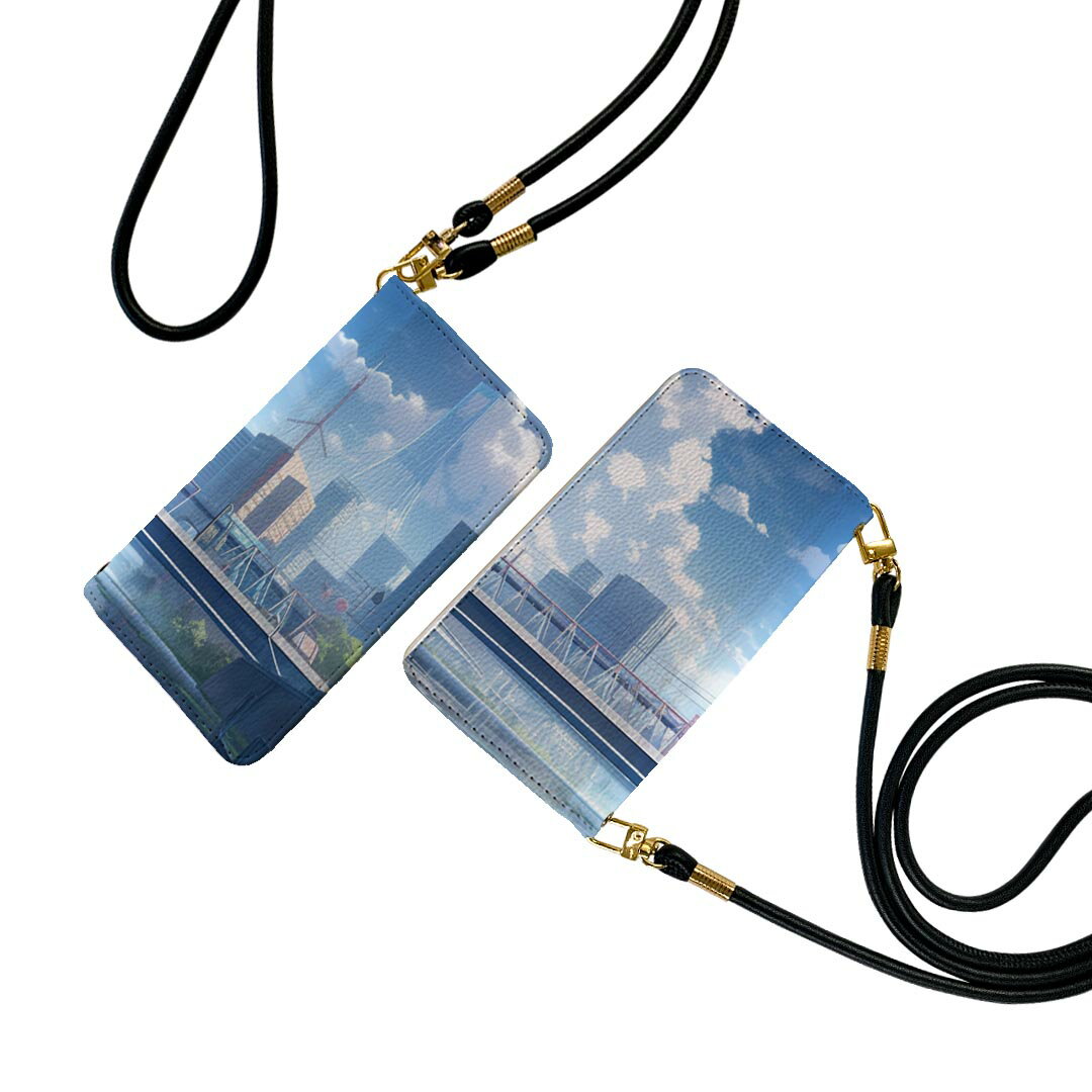 商品特徴・ショルダー付き手帳型スマホケース・シームレスな全面デザイン（内側は落ち着いたオフホワイト）・外側は高品質の人工革を使用・内側にはスマホを装着するケースが付属・機種専用のカメラホール仕様でケースを装着したままの撮影が可能・ワンセグや...