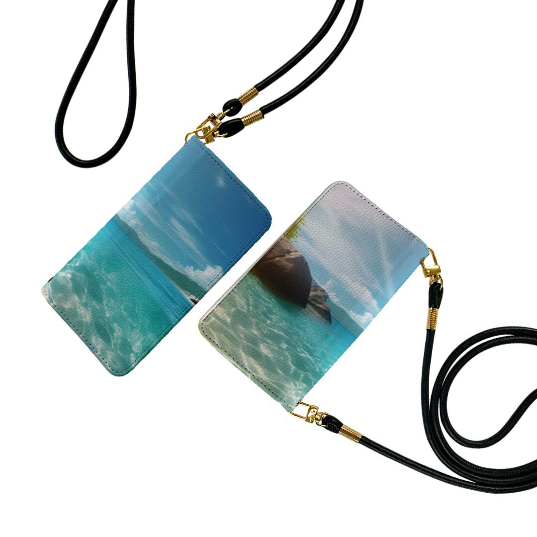 商品特徴・ショルダー付き手帳型スマホケース・シームレスな全面デザイン（内側は落ち着いたオフホワイト）・外側は高品質の人工革を使用・内側にはスマホを装着するケースが付属・機種専用のカメラホール仕様でケースを装着したままの撮影が可能・ワンセグや...