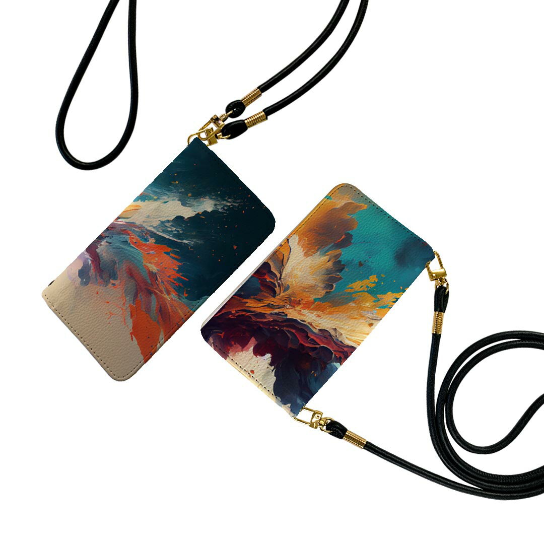 商品特徴・ショルダー付き手帳型スマホケース・シームレスな全面デザイン（内側は落ち着いたオフホワイト）・外側は高品質の人工革を使用・内側にはスマホを装着するケースが付属・機種専用のカメラホール仕様でケースを装着したままの撮影が可能・ワンセグや...