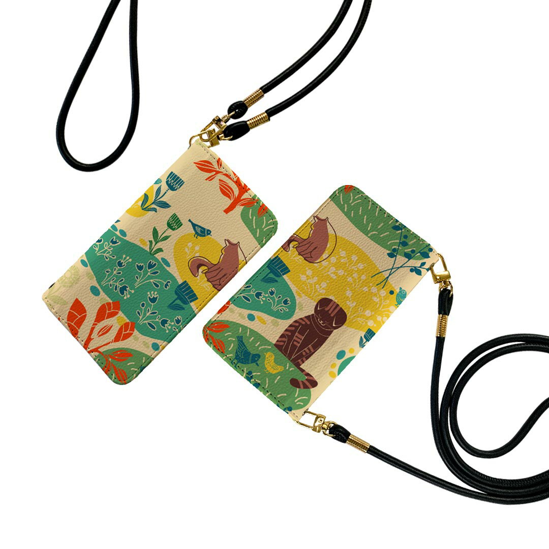 商品特徴・ショルダー付き手帳型スマホケース・シームレスな全面デザイン（内側は落ち着いたオフホワイト）・外側は高品質の人工革を使用・内側にはスマホを装着するケースが付属・機種専用のカメラホール仕様でケースを装着したままの撮影が可能・ワンセグや...