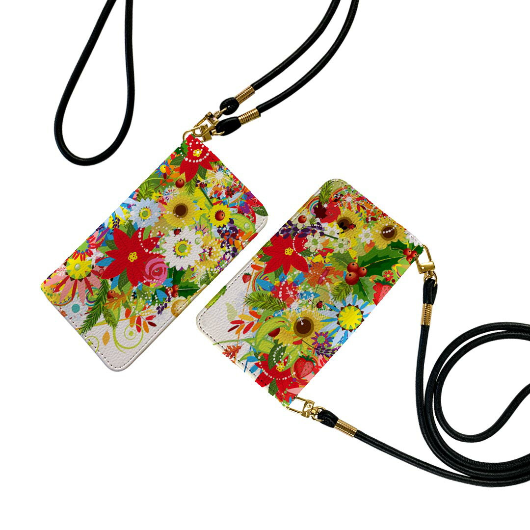 商品特徴・ショルダー付き手帳型スマホケース・シームレスな全面デザイン（内側は落ち着いたオフホワイト）・外側は高品質の人工革を使用・内側にはスマホを装着するケースが付属・機種専用のカメラホール仕様でケースを装着したままの撮影が可能・ワンセグや...