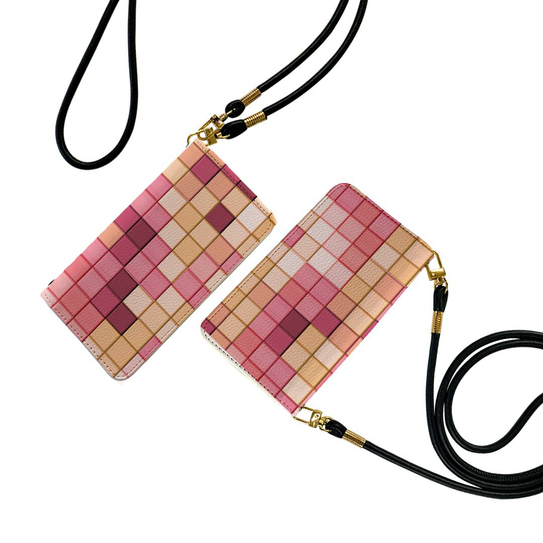 商品特徴・ショルダー付き手帳型スマホケース・シームレスな全面デザイン（内側は落ち着いたオフホワイト）・外側は高品質の人工革を使用・内側にはスマホを装着するケースが付属・機種専用のカメラホール仕様でケースを装着したままの撮影が可能・ワンセグや...