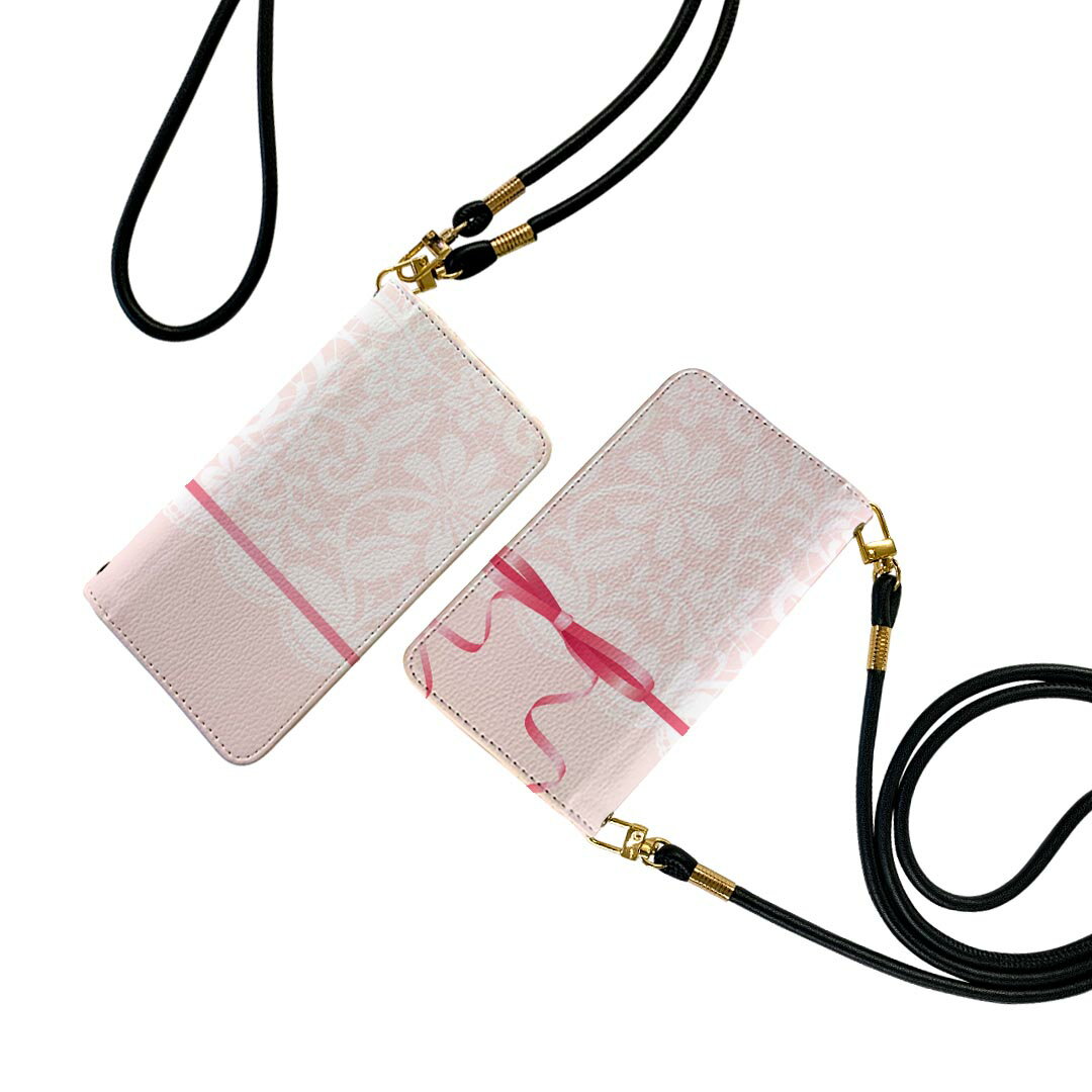 商品特徴・ショルダー付き手帳型スマホケース・シームレスな全面デザイン（内側は落ち着いたオフホワイト）・外側は高品質の人工革を使用・内側にはスマホを装着するケースが付属・機種専用のカメラホール仕様でケースを装着したままの撮影が可能・ワンセグや...