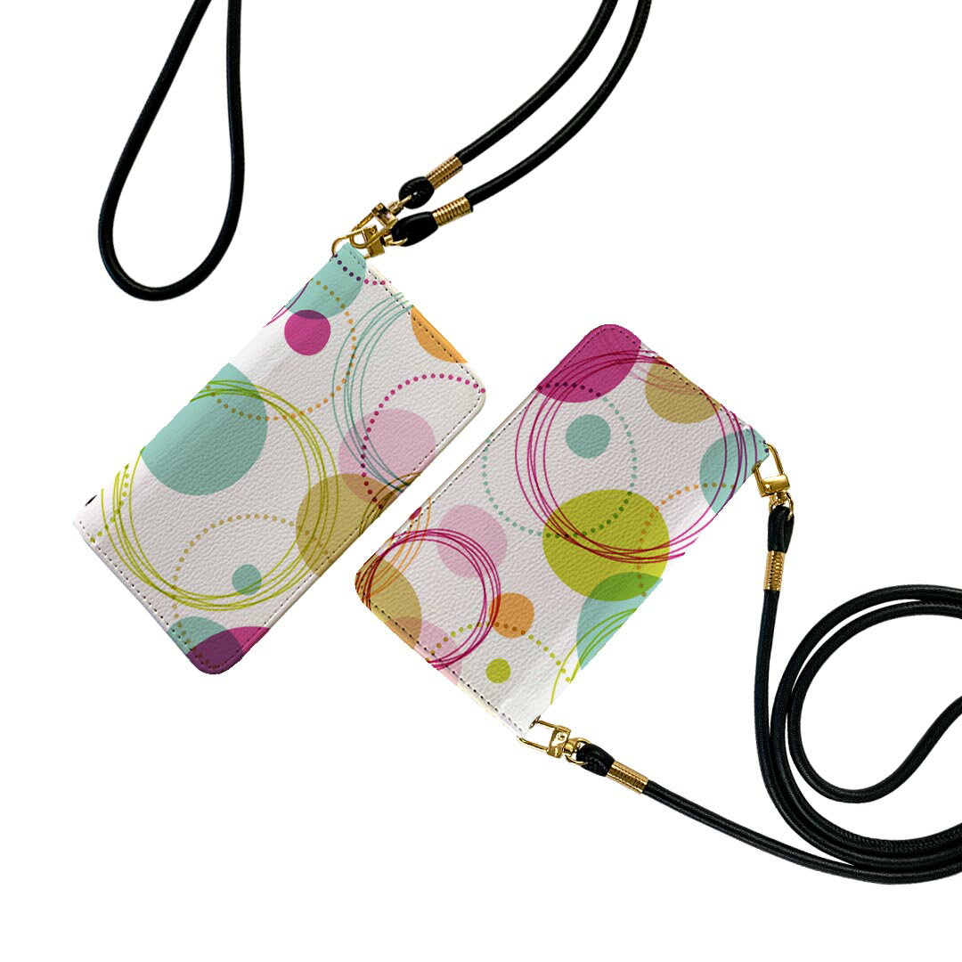 商品特徴・ショルダー付き手帳型スマホケース・シームレスな全面デザイン（内側は落ち着いたオフホワイト）・外側は高品質の人工革を使用・内側にはスマホを装着するケースが付属・機種専用のカメラホール仕様でケースを装着したままの撮影が可能・ワンセグや...