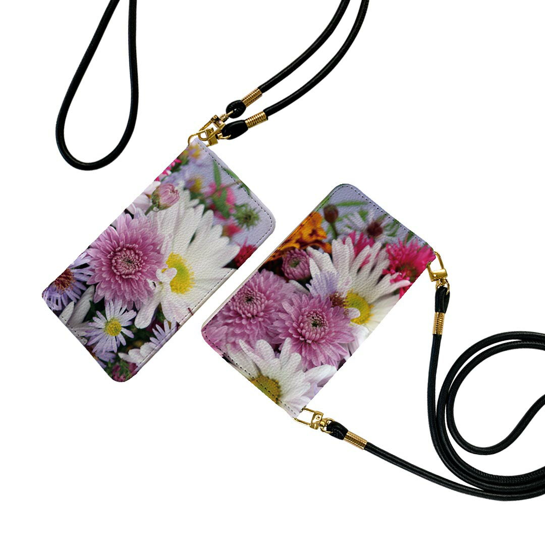 商品特徴・ショルダー付き手帳型スマホケース・シームレスな全面デザイン（内側は落ち着いたオフホワイト）・外側は高品質の人工革を使用・内側にはスマホを装着するケースが付属・機種専用のカメラホール仕様でケースを装着したままの撮影が可能・ワンセグや...