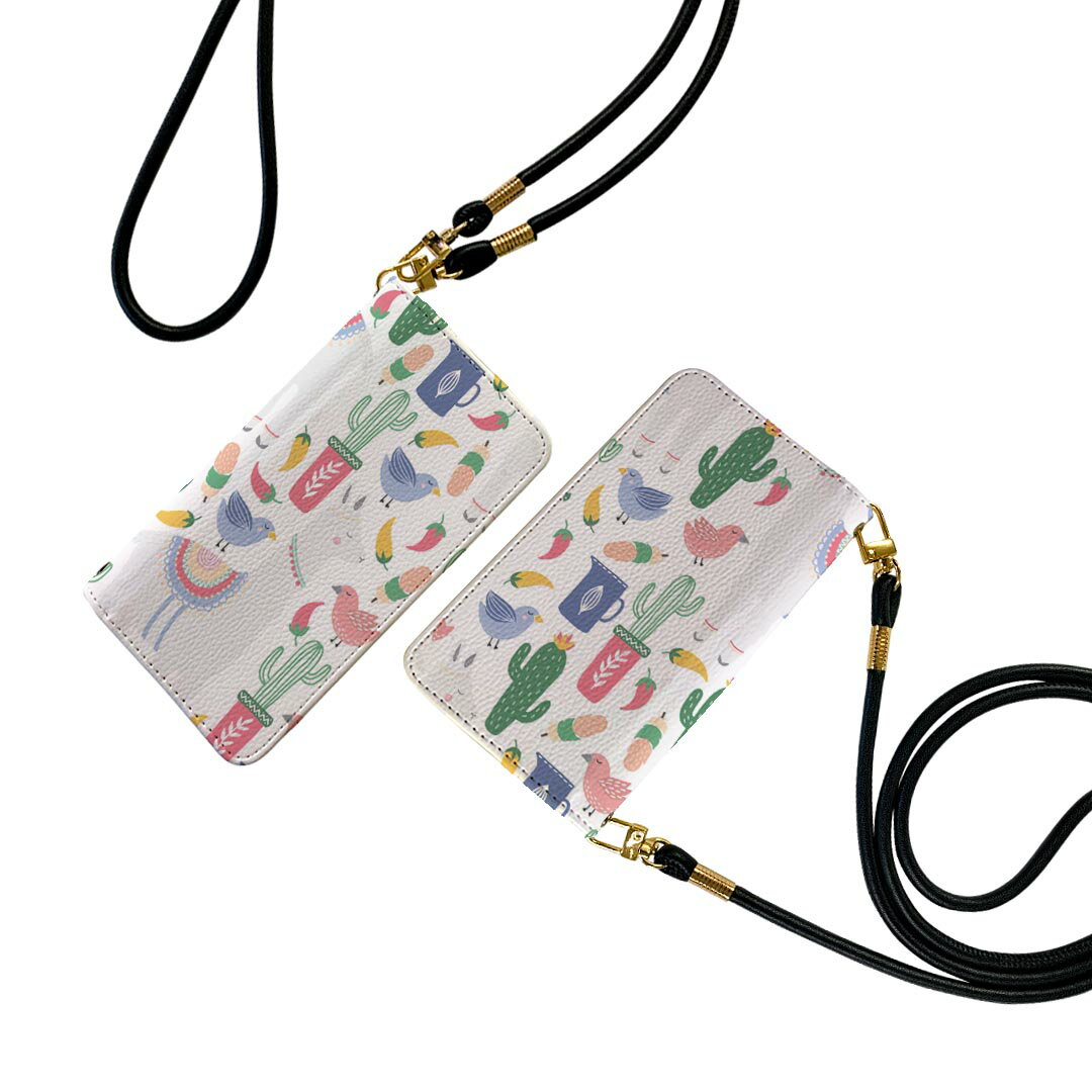 商品特徴・ショルダー付き手帳型スマホケース・シームレスな全面デザイン（内側は落ち着いたオフホワイト）・外側は高品質の人工革を使用・内側にはスマホを装着するケースが付属・機種専用のカメラホール仕様でケースを装着したままの撮影が可能・ワンセグや...