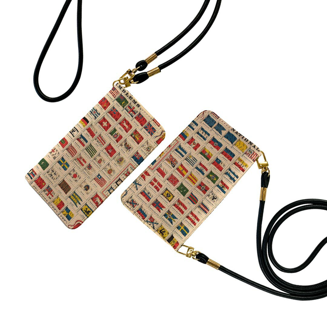 商品特徴・ショルダー付き手帳型スマホケース・シームレスな全面デザイン（内側は落ち着いたオフホワイト）・外側は高品質の人工革を使用・内側にはスマホを装着するケースが付属・機種専用のカメラホール仕様でケースを装着したままの撮影が可能・ワンセグや...