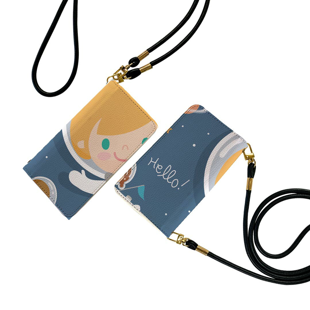 商品特徴・ショルダー付き手帳型スマホケース・シームレスな全面デザイン（内側は落ち着いたオフホワイト）・外側は高品質の人工革を使用・内側にはスマホを装着するケースが付属・機種専用のカメラホール仕様でケースを装着したままの撮影が可能・ワンセグや...